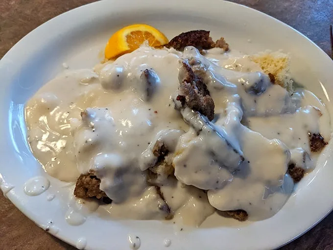 These biscuits and gravy look like they could heal whatever ails you – the penicillin of Southern comfort food.