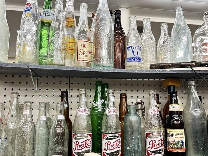 A fizzy trip through beverage history—these vintage bottles once delivered Pepsi, Squirt, and local sodas to thirsty Wisconsinites before recycling was cool.