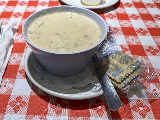 This isn't just clam chowder; it's liquid comfort that'll make you question every other bowl you've ever tasted.