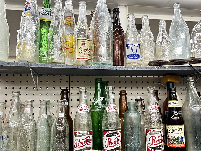 Wisconsin's soda history in glass form! Each bottle a time capsule of fizzy memories and regional pride.