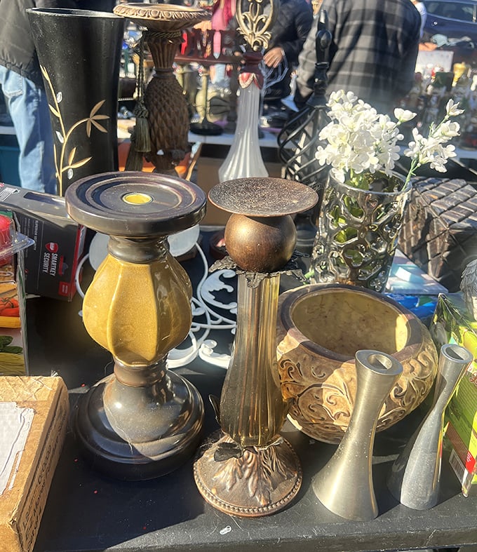 Brass, glass, and class. These vintage decorative pieces silently whisper stories of cocktail parties and living rooms from decades past.