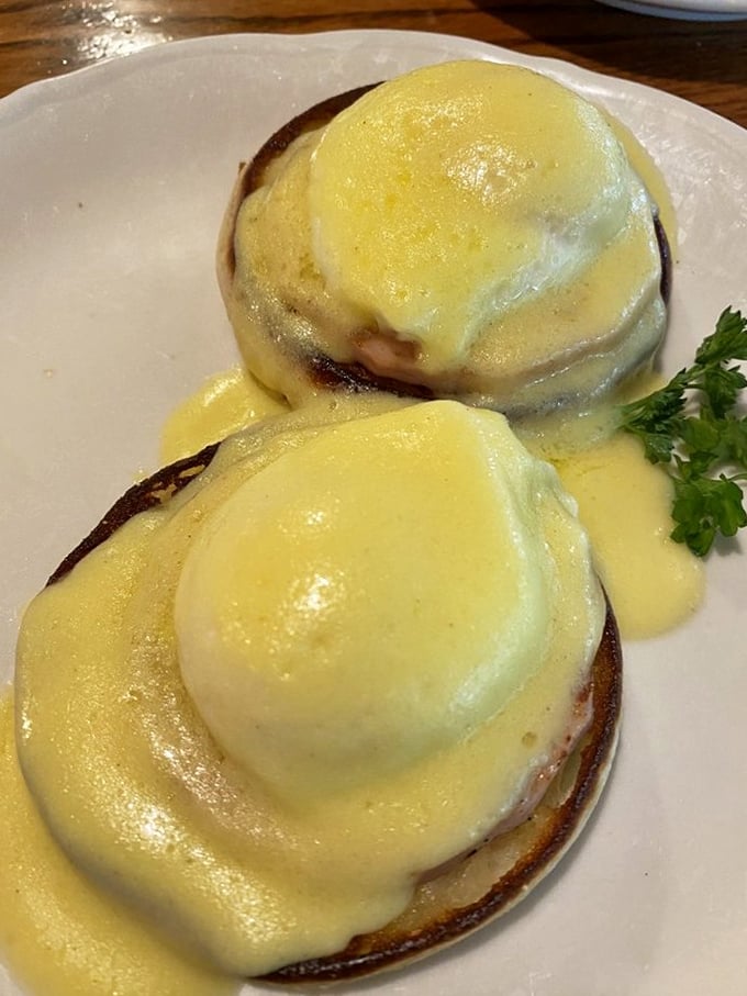 Eggs Benedict done right is breakfast's version of a perfect symphony—these golden-topped beauties would make any brunch aficionado weep with joy.