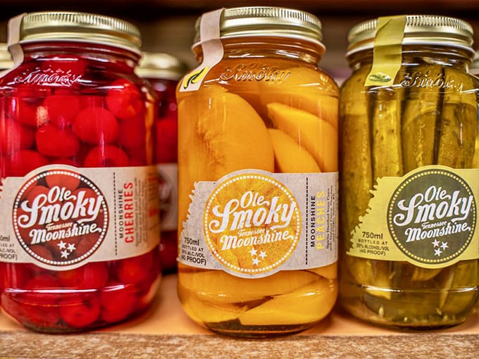 Moonshine magic in mason jars! These colorful Ole Smoky concoctions—from cherries to peaches—bring Appalachian spirit to Ohio with a fruity twist.