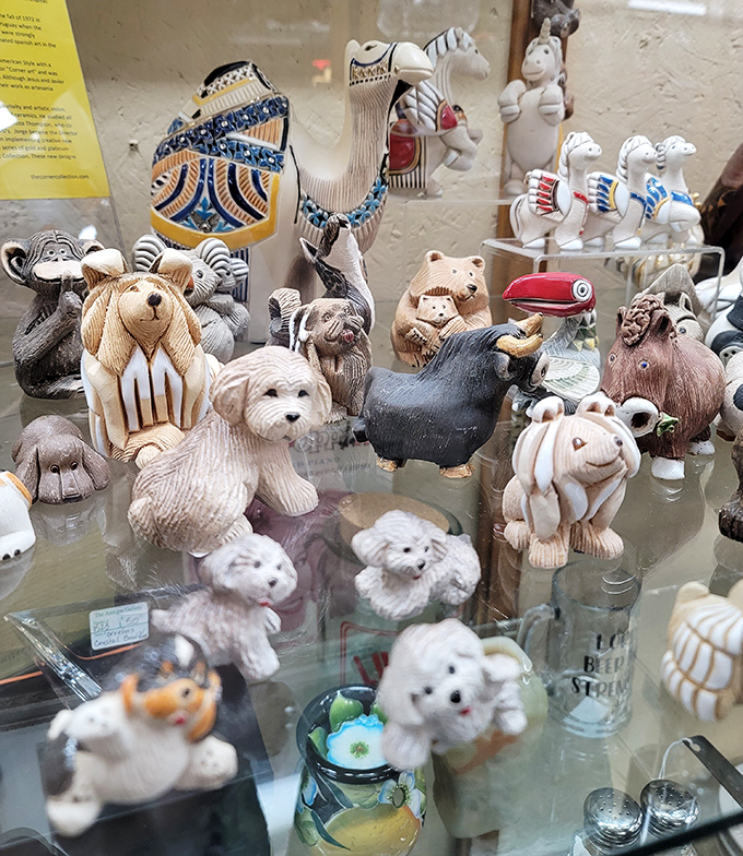These aren't just figurines – they're a tiny ceramic menagerie waiting to spark joy on someone's shelf. That camel looks like he's seen some things!