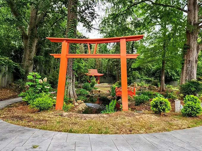 A tranquil Japanese garden creates an unexpected oasis of zen in the heart of South Carolina—proof that cultural appreciation knows no boundaries.