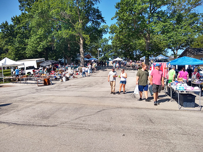 Summer sunshine, shady trees, and the promise of finding that perfect something you never knew you needed—flea market nirvana.