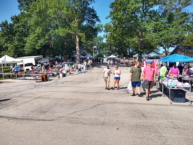 Summer sunshine, shady trees, and the promise of finding that perfect something you never knew you needed—flea market nirvana.
