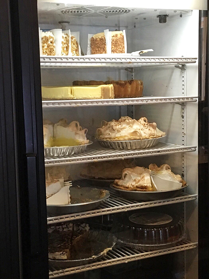 The dessert case – where pie dreams are refrigerated until you're ready to transform "I shouldn't" into "I'll take a slice to go, too."