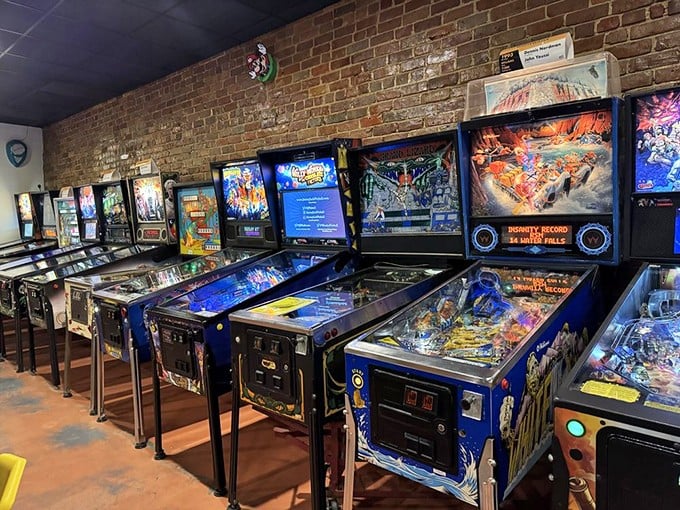 Gaming history displayed in chronological order. Notice how the artwork evolved from hand-painted scenes to digital explosions of color, each one a cultural time capsule.