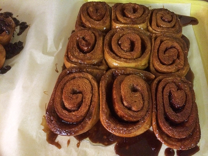 These sticky buns have that perfect spiral—like the universe itself organized around the principle that cinnamon and caramel should be together.
