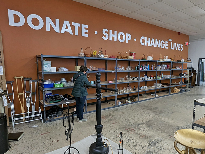 The store's mission statement isn't just wall decoration—it's the heartbeat behind every transaction. Shop, donate, transform lives.
