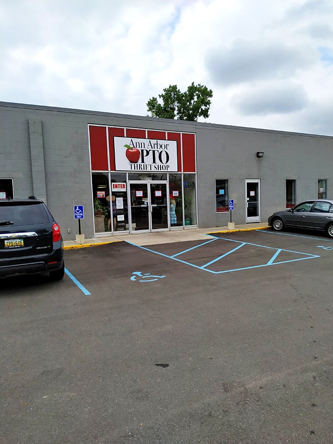 The Ann Arbor PTO Thrift Shop's apple logo isn't just cute—it's a promise that your shopping supports the core of education.