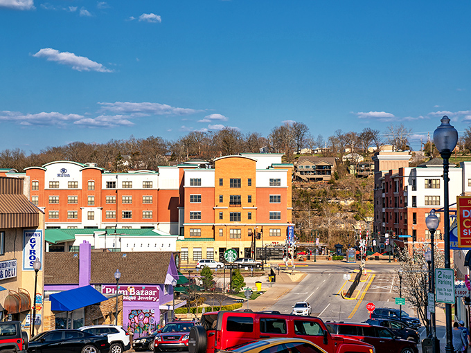 Branson's famous Ferris wheel offers more than views—it symbolizes the round-the-clock entertainment in this affordable retirement haven.