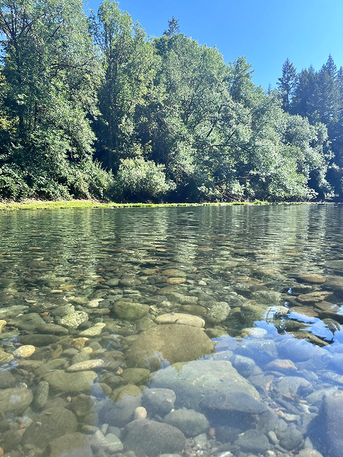 Crystal-clear waters reveal every pebble below, like looking through the world's largest magnifying glass.