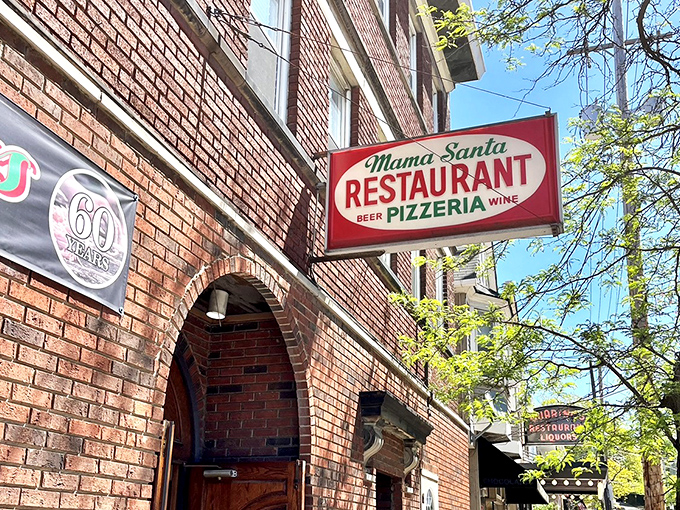 That classic "Mama Santa's" sign has been guiding hungry Clevelanders to pizza paradise for generations.