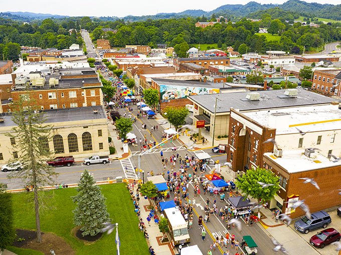 Marion's downtown blooms with hanging flower baskets that add a splash of color to this affordable mountain town.