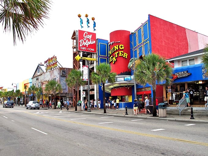 Myrtle Beach's colorful boardwalk attractions—proof that coastal retirement can be both fun and budget-friendly.