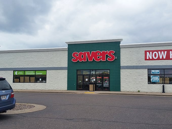 Savers' bold signage cuts through retail clutter like your aunt Marge at a family buffet—direct and determined.