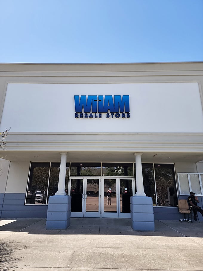 WHAM's clean storefront looks more upscale boutique than thrift shop. Don't let the fancy facade fool you—deals abound inside!