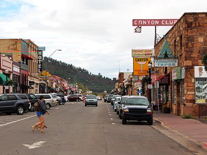 Williams embraces its Route 66 heritage with vintage signs and classic cars that transport you back to America's golden age of road trips.