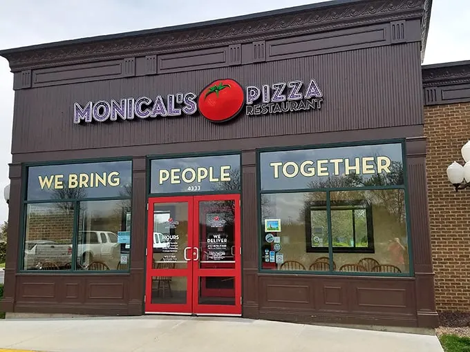 "We Bring People Together" isn't just a slogan—it's what happens naturally when Monical's pizza hits the table.