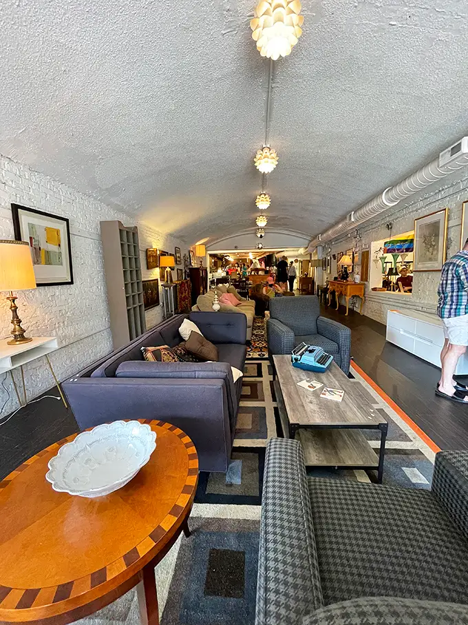 Living room goals hidden in plain sight! The Brown Elephant's elegantly arranged furniture section feels more like a design showroom than a thrift store.