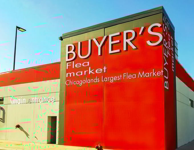 Buyer's Flea Market's modern façade houses one of Chicago's most diverse shopping experiences.