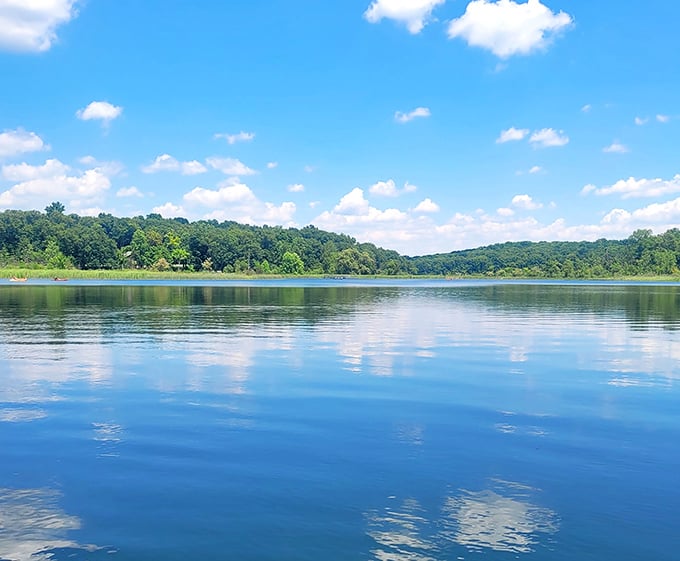 Perfect reflections at Trine State Recreation Area create a photographer's dream. Instagram filters not needed here!