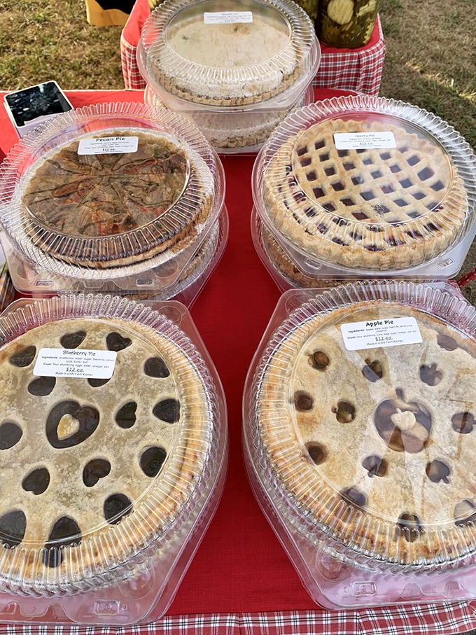 Homemade pies with lattice tops and heart-shaped vents beckon with the promise of grandma-worthy desserts. Diet starts tomorrow!