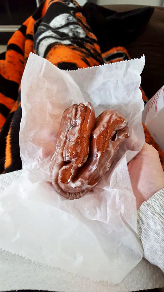 The apple fritter – where "one bite" becomes the biggest lie you'll tell yourself today. Worth every delicious calorie.