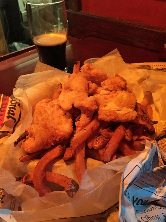 The perfect marriage: beer-battered cod with a crackling exterior giving way to pearly flesh, alongside chips that deserve their own fan club.