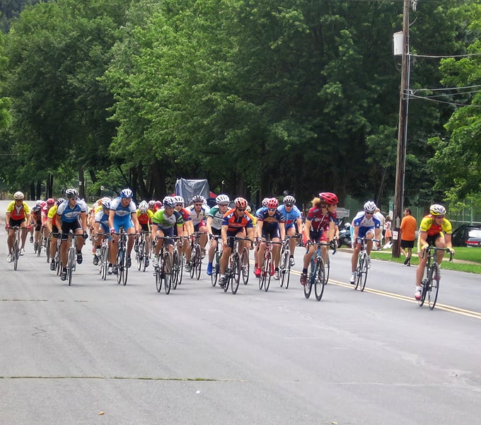 Bloomsburg's cycling enthusiasts bring Tour de France energy to Pennsylvania streets. The only performance-enhancing substance here? Pure small-town determination.