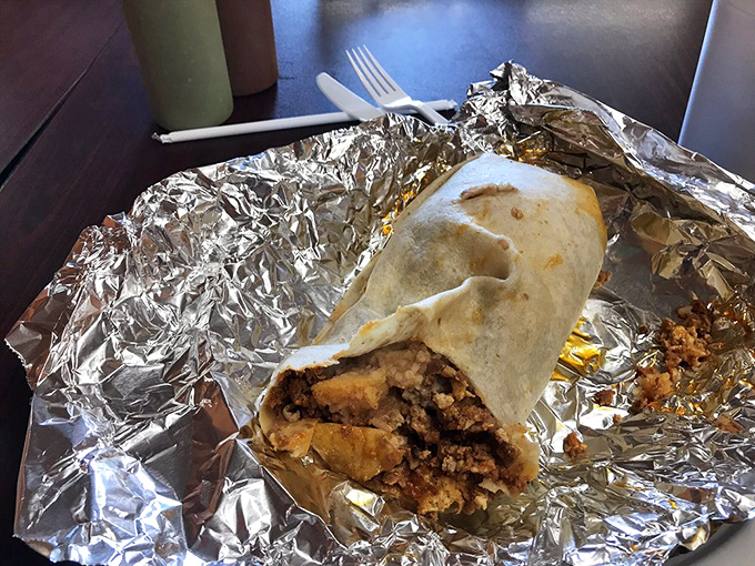 This isn't just a breakfast burrito—it's morning salvation wrapped in a tortilla, with every bite offering a perfect balance of textures and flavors.