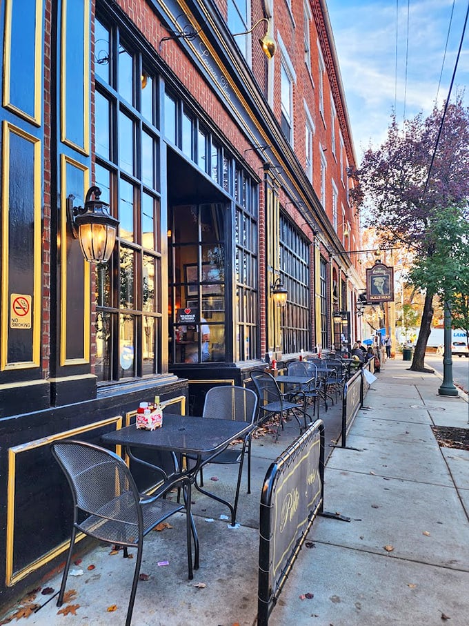 Historic storefronts with character to spare line Lititz's Main Street, offering outdoor seating where you can people-watch while sipping locally roasted coffee.