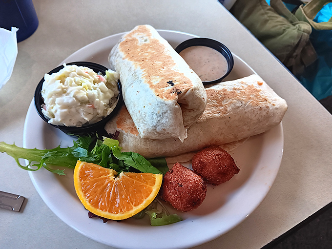 Wait, is that Shaggy's? This massive fried fish sandwich could feed a small family—or one very determined seafood enthusiast with stretchy pants.