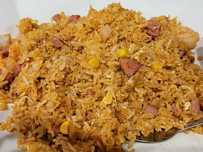 Cajun fried rice that's studded with sausage and corn—proof that rice can have a very exciting second act.