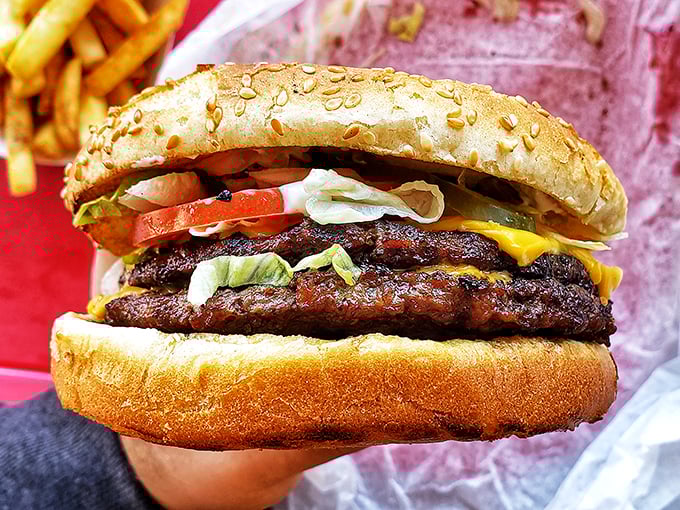 The burger that launched a thousand cravings. Perfectly charred patty, melty cheese, and fresh veggies on a sesame throne—simplicity at its finest.