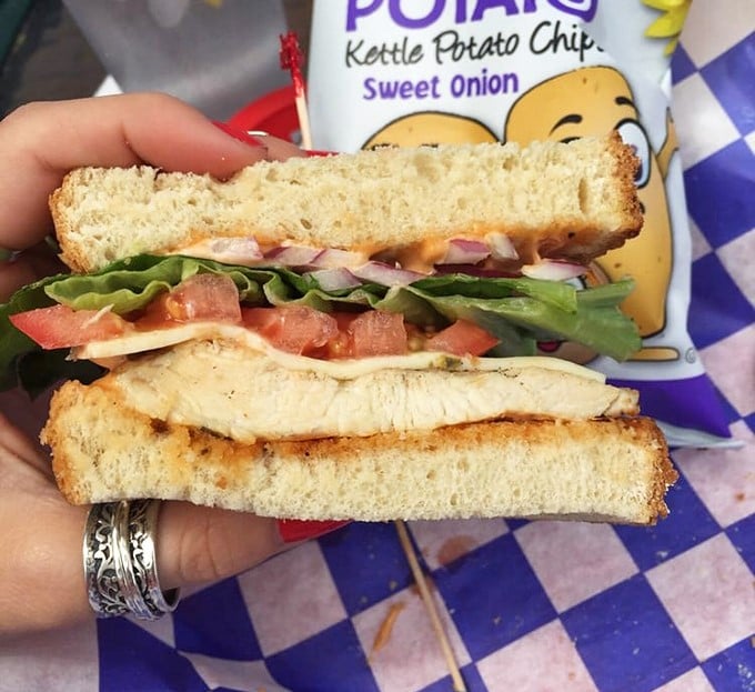 Fresh ingredients stacked between golden toast—this sandwich isn't trying to reinvent the wheel, just remind you why wheels were such a good idea.