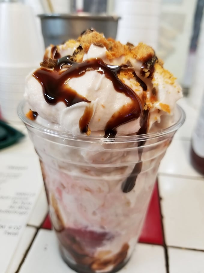 Chocolate chip milkshake nirvana—where hot fudge meets cold ice cream in a relationship that was clearly meant to be.