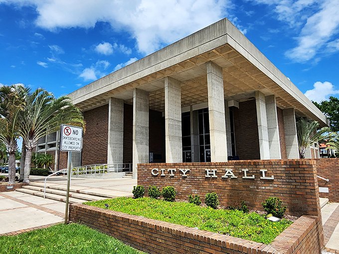 City Hall's mid-century modern architecture reflects Titusville's space-age heritage – civic pride without the astronomical tax rates. 