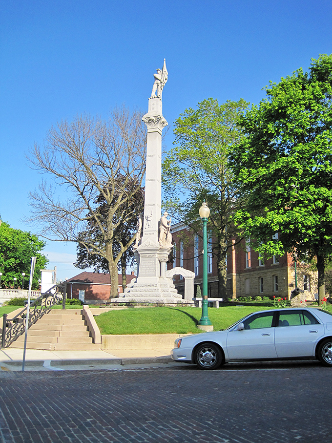 Civil War memorials in small towns hit differently. This isn't just decoration—it's a community's connection to the larger American story.