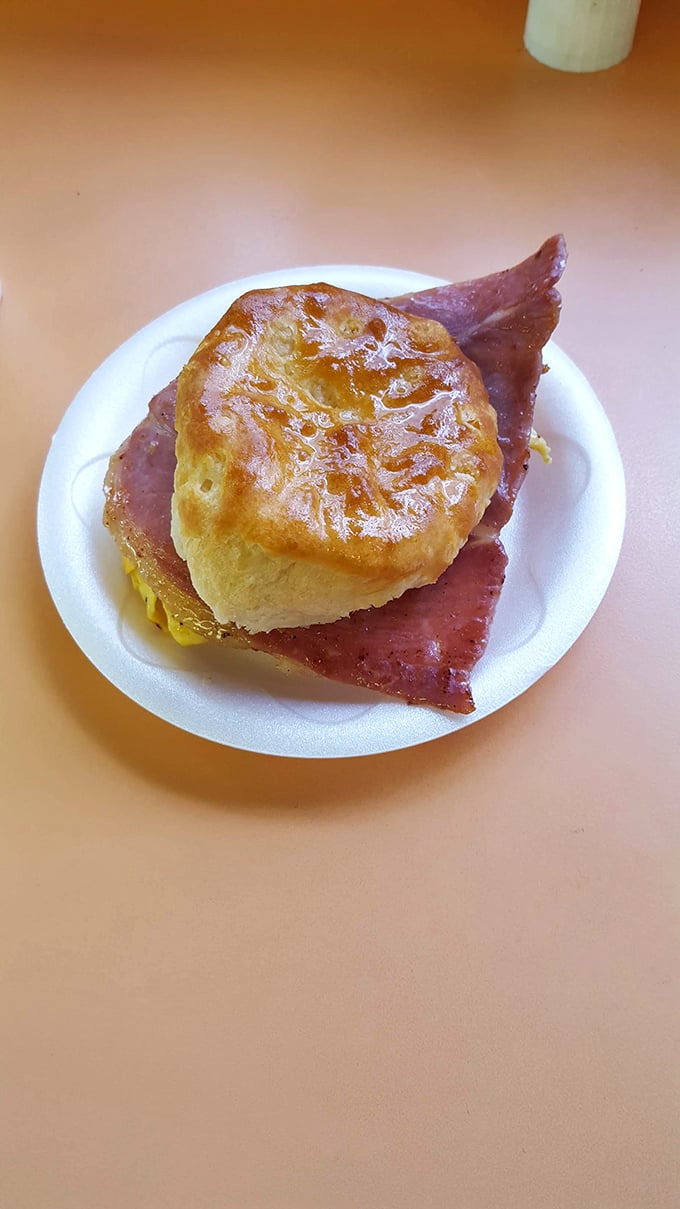 6. country ham egg & cheese on a biscuit