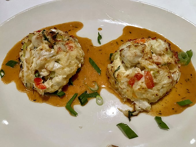 These crab cakes have more crab than cake—like Maryland sent Florida a love letter with a splash of that zippy sauce as the postscript.