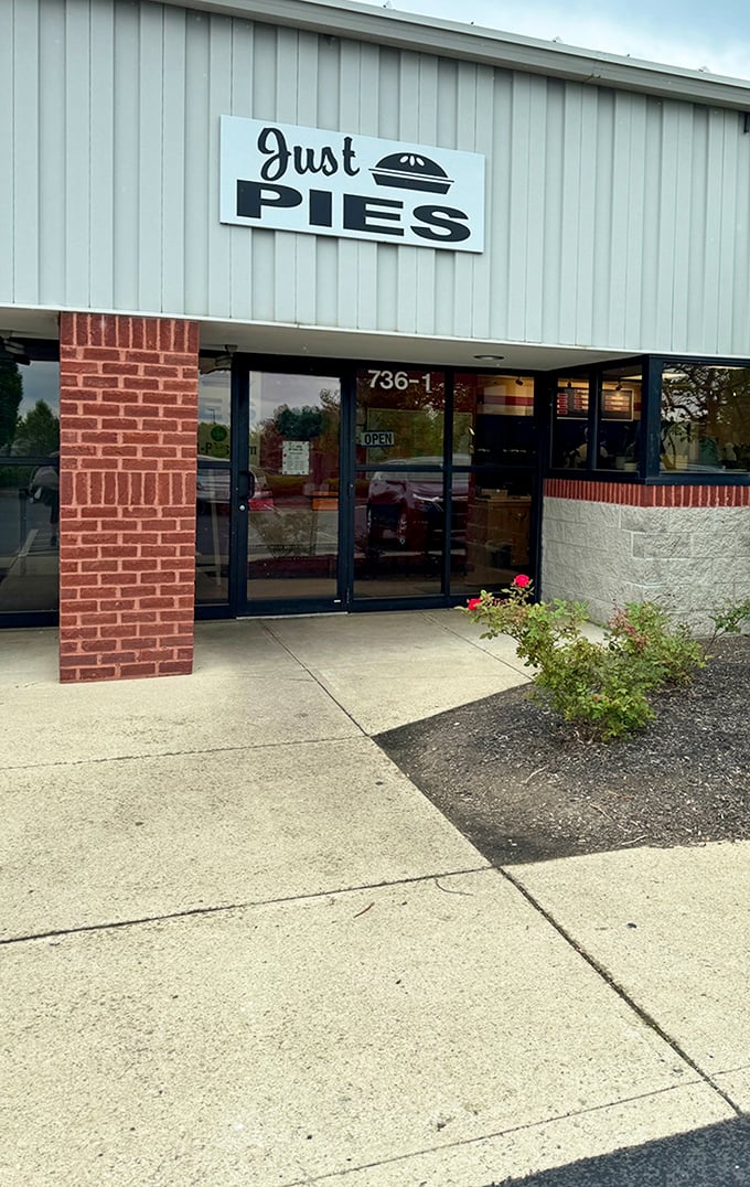 The entrance to pie paradise—where calories don't count and life-changing dessert experiences await behind those modest glass doors.