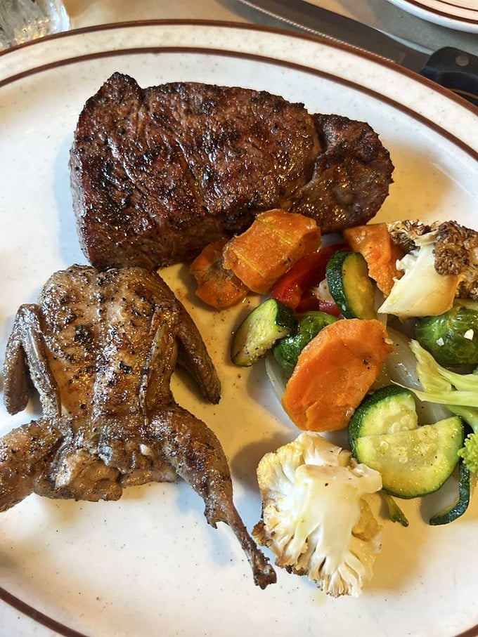 Lamb chops and quail prove this kitchen doesn't just excel at beef - they're protein perfectionists.