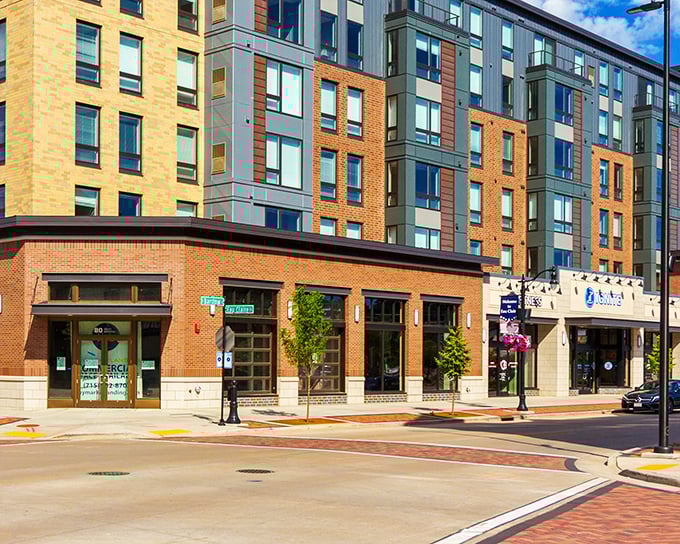 Haymarket Landing represents Eau Claire's renaissance, with street-level businesses supporting apartments above. Urban living with small-town soul—the best of both worlds.