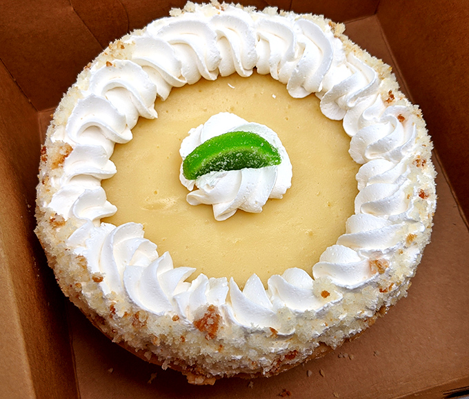 Key lime pie that strikes the perfect balance between sweet and tart – topped with a lime slice that's basically saying, "Yes, I'm the real deal."