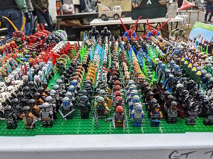 Tiny plastic armies stand at attention, waiting for collectors. Remember when your biggest worry was keeping these guys out of the vacuum cleaner?
