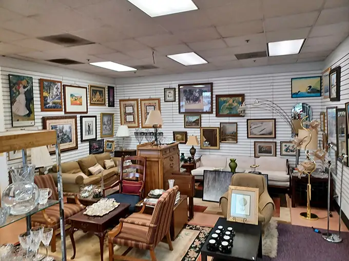 Wall-to-wall nostalgia with framed memories that once adorned someone else's walls. Curated randomness that somehow makes perfect sense.