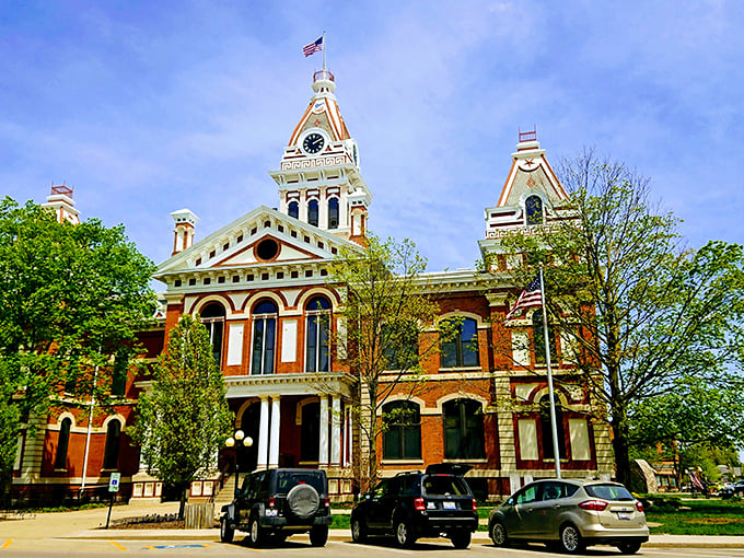 This courthouse doesn't just dispense justice—it dispenses pure architectural eye candy with towers and details that would cost a fortune to build today.